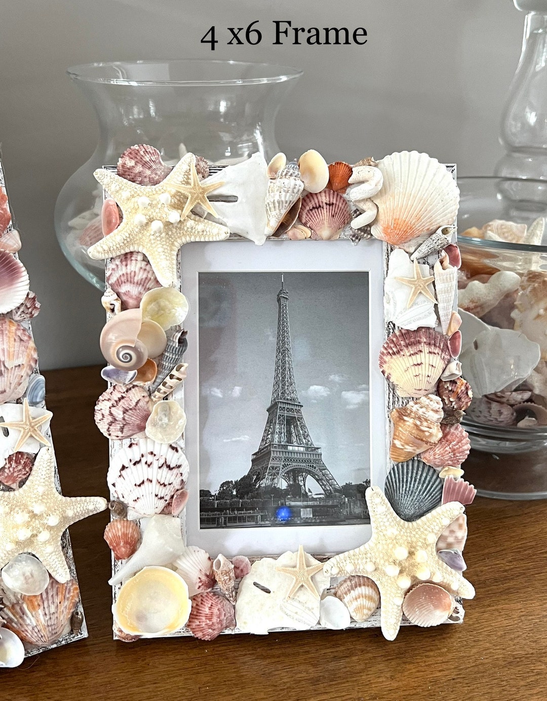 Custom Seashell Beach 4 X 6 Frame, Beach Frame Home Decor, Shell Photo ...