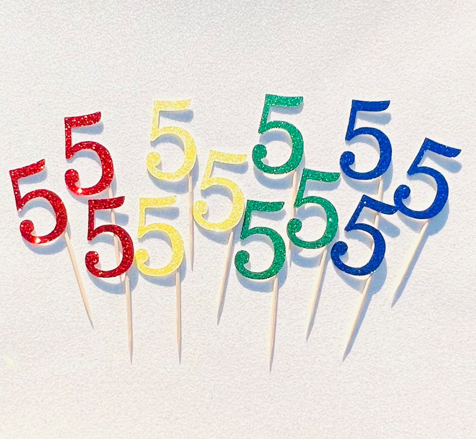 Number 5 Cupcake Topper Glitter Number 5 Birthday Topper - Etsy