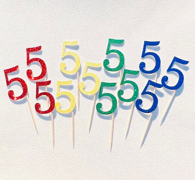 Hand Cupcake Toppers Five Finger Hand Cupcake Toppers 5th - Etsy