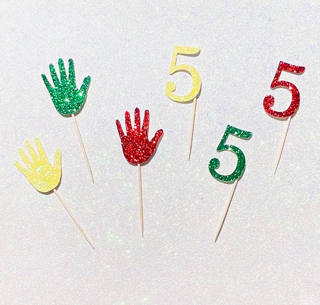 Hand Cupcake Toppers Five Finger Hand Cupcake Toppers 5th - Etsy