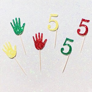 Number 5 Cupcake Topper, Glitter Number 5 Birthday Topper, Number 5 ...