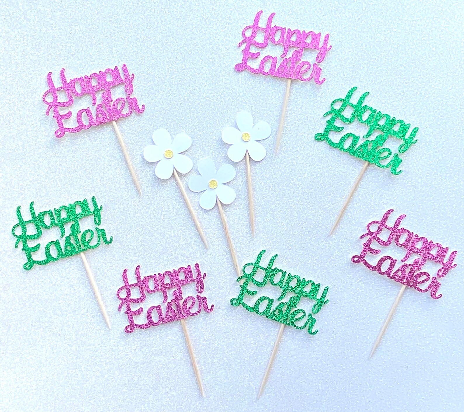 Daisy Flower Cupcake Toppers Spring Flower Cupcake Toppers - Etsy