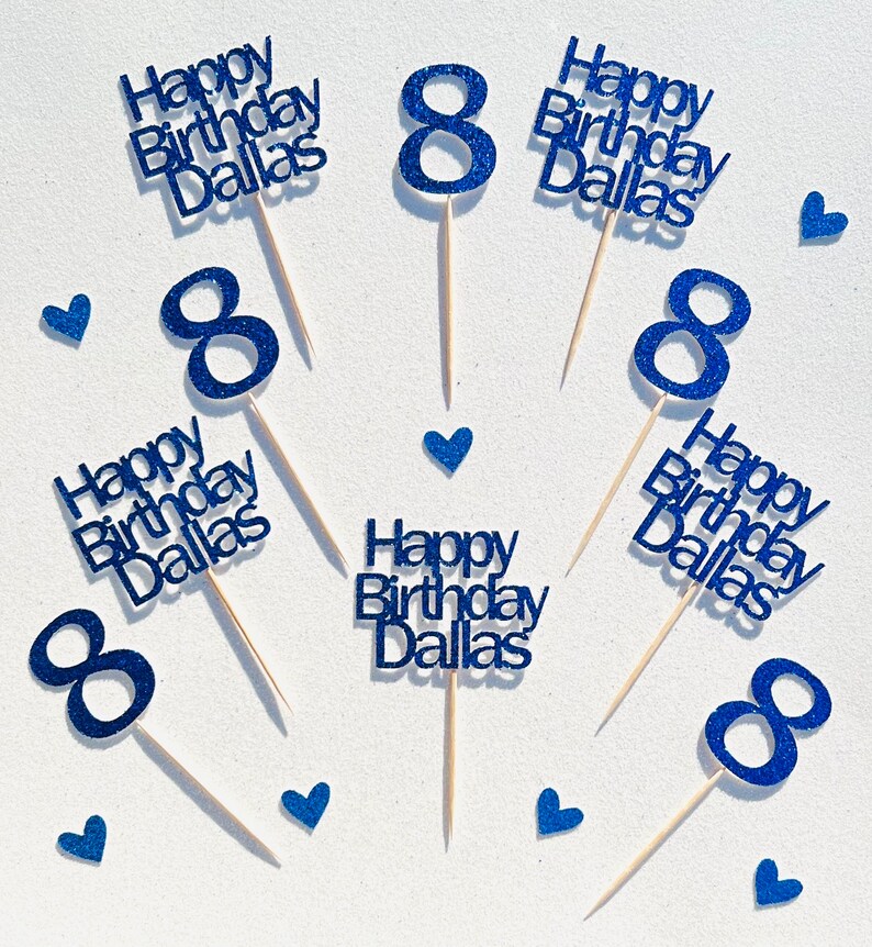 Glitter Number 8 Cupcake Toppers, 8th Birthday Party Picks - Etsy