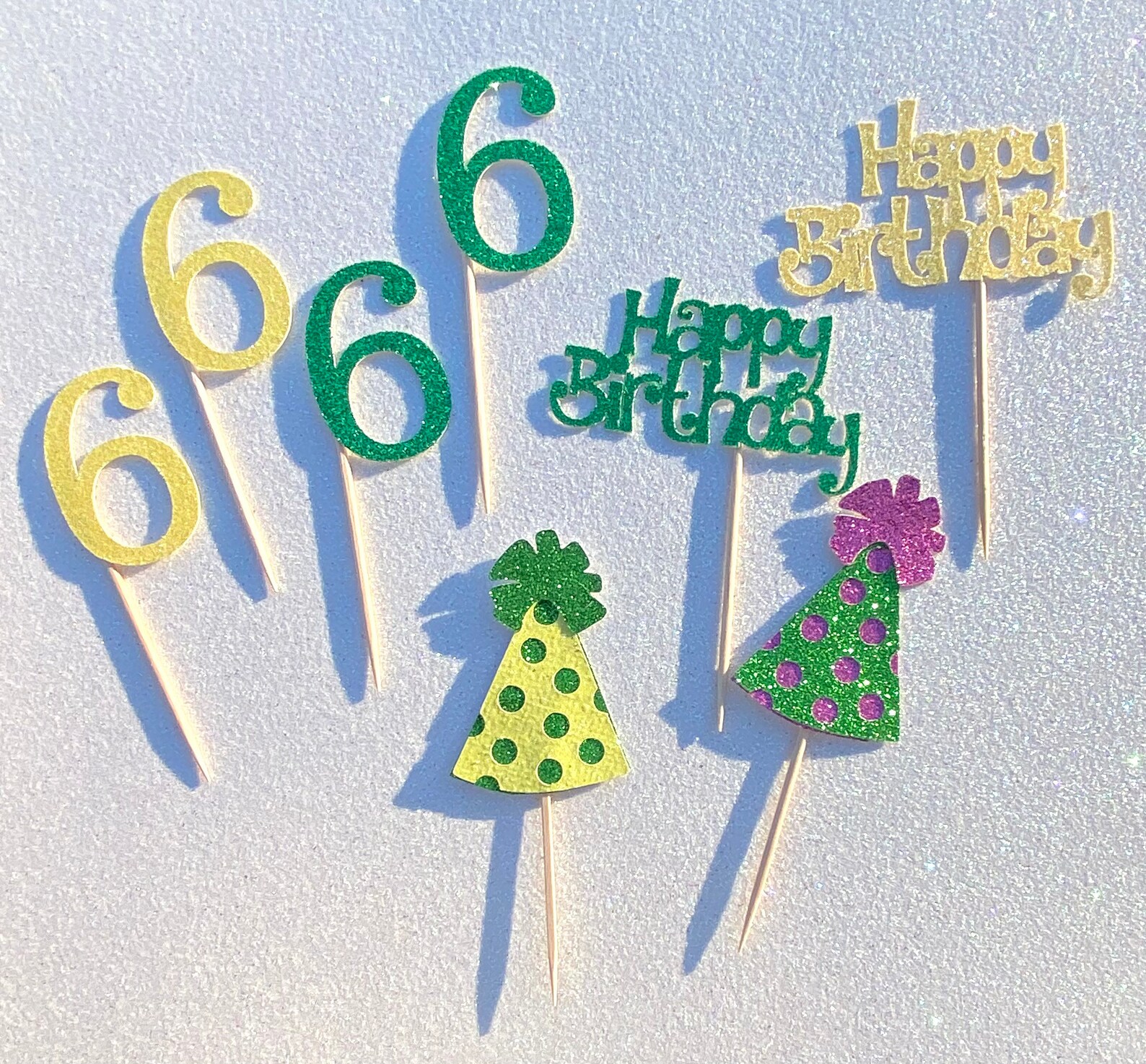 Number 6 Cupcake Topper Glitter Number 6 Birthday Topper - Etsy