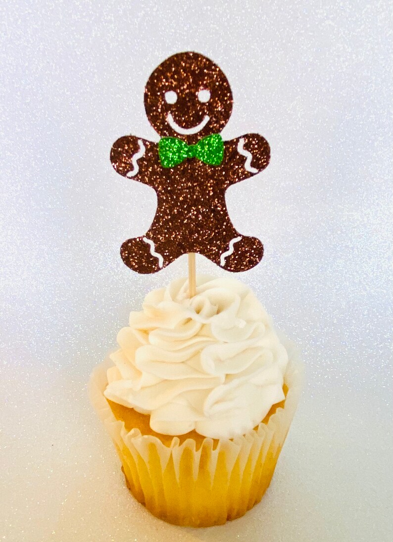 Gingerbread Man Gender Reveal Cupcake Topper Gingerbread Man | Etsy
