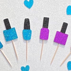 Nail Polish Cupcake Topper, Spa Day Birthday Party Cupcake Topper ...