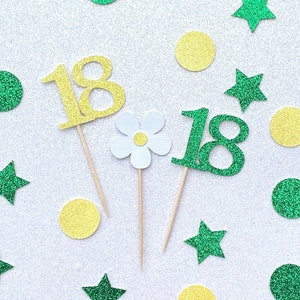 Number 18 Cupcake Toppers, Number 18 Food Picks, Number Birthday Topper ...