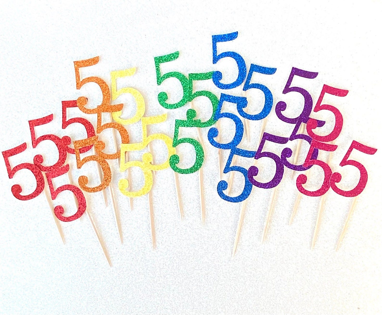 Number 5 Cupcake Topper Glitter Number 5 Birthday Topper - Etsy