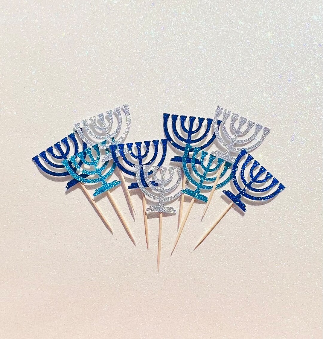 Menorah Hanukkah Cupcake Toppers, Menorah Chanukkah Party Pick, Jewish ...