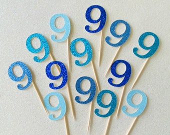 9th Birthday Cupcake Toppers Birthday Decoration 9th - Etsy