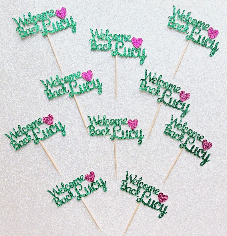 Custom Text Glitter Cupcake Toppers Personalized Text Cupcake - Etsy