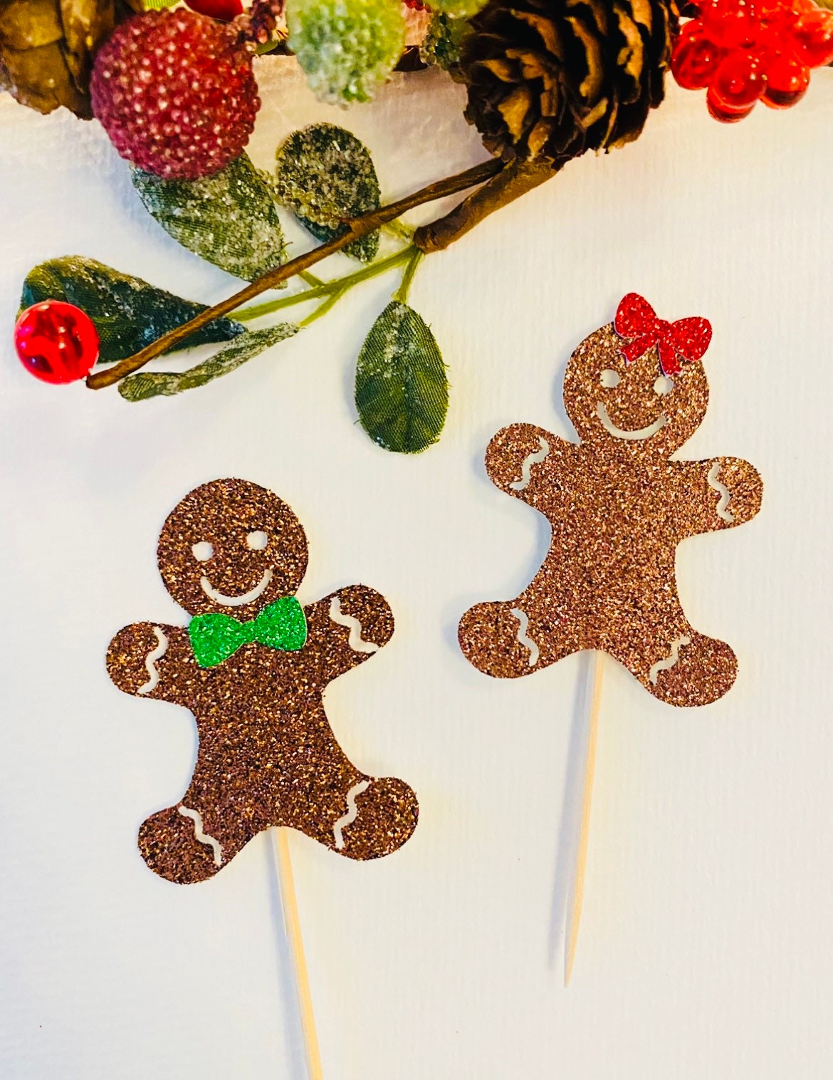 Gingerbread Man Gender Reveal Cupcake Toppers Gingerbread Man - Etsy ...