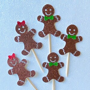 Gingerbread Man Gender Reveal Cupcake Topper Gingerbread Man | Etsy