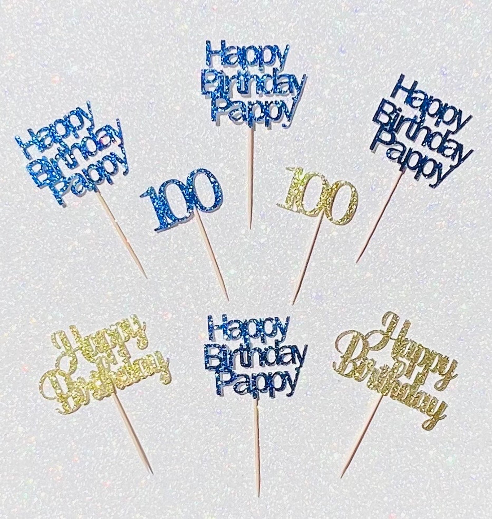 Glitter Number 100 Cupcake Topper, Centenary Birthday Party Decor - Etsy