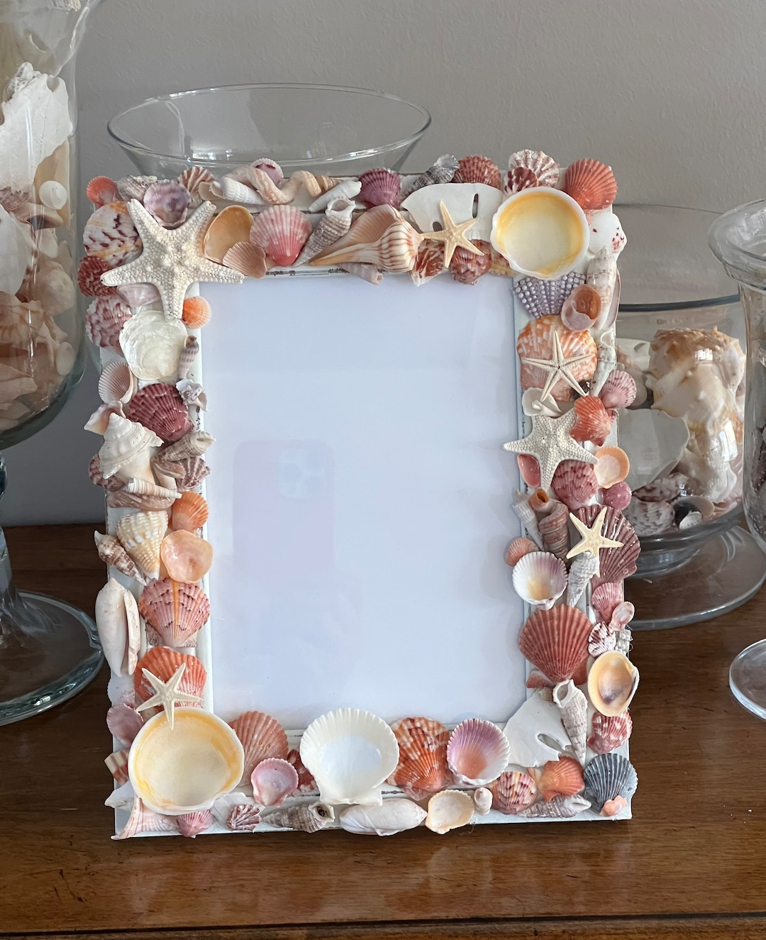 Beach Seashell 5 X 7 Farmhouse Picture Frame, Seashell Beach Home Decor ...