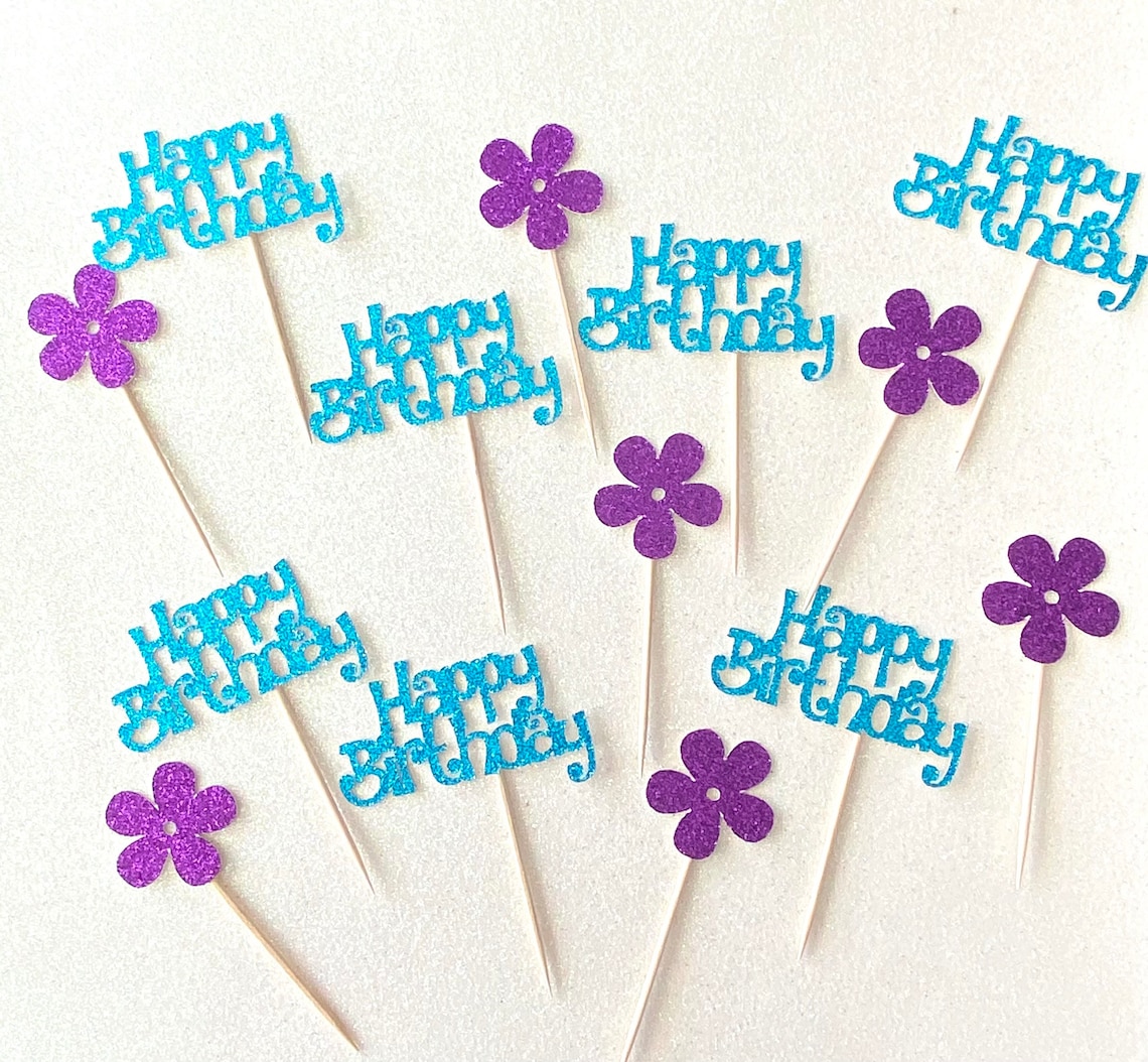 Happy Birthday Cupcake Toppers Birthday Cupcake Toppers - Etsy