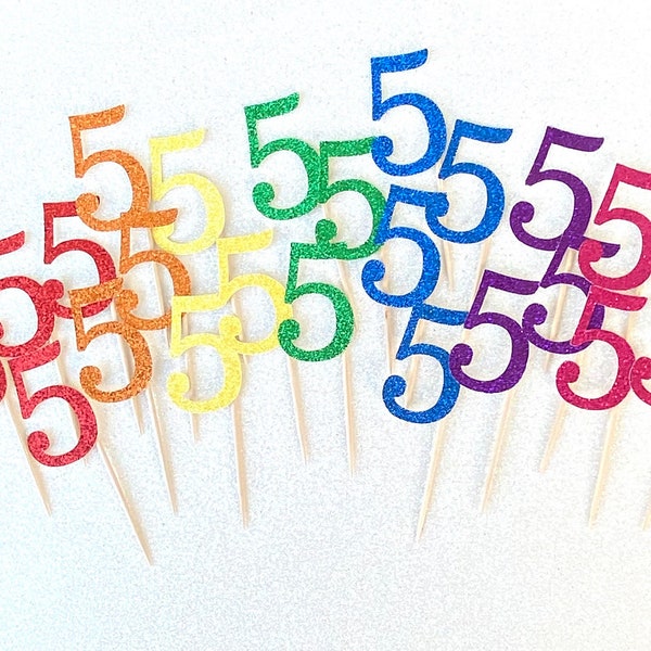 Number 5 Cupcake Topper - Etsy