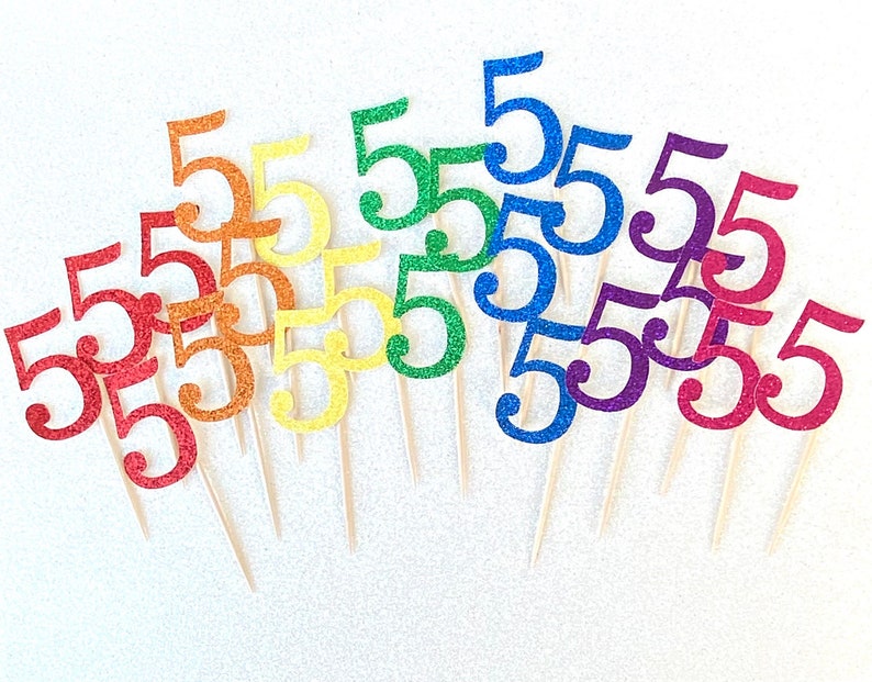 Hand Cupcake Toppers Five Finger Hand Cupcake Toppers 5th - Etsy