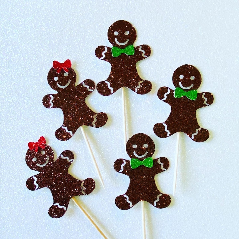 Gingerbread Man Gender Reveal Cupcake Toppers Gingerbread Man - Etsy