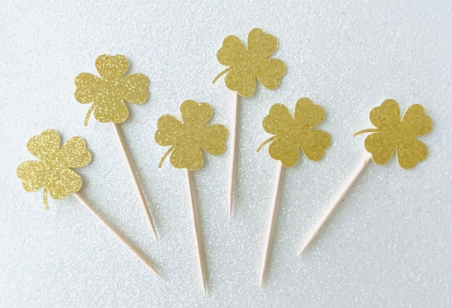 Shamrock Cupcake Toppers 4 Leaf Clover Cupcake Toppers | Etsy