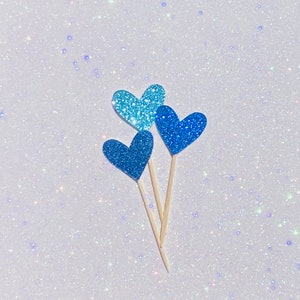 Heart Glitter Cupcake Topper, Gold Glitter Engagement Heart Cupcake ...