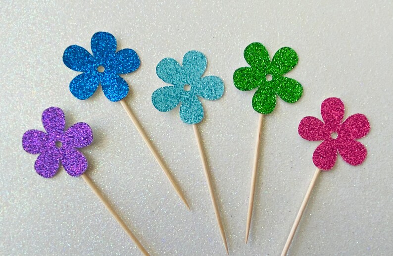 Daisy Flower Cupcake Toppers Spring Flower Cupcake Toppers | Etsy