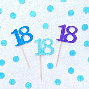 Number 18 Cupcake Toppers Number 18 Food Picks Number | Etsy