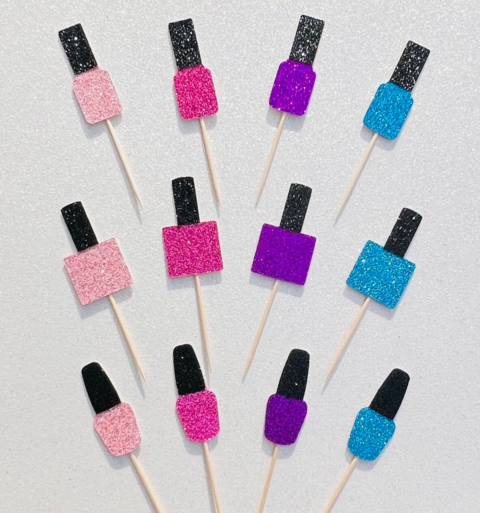 Nail Polish Cupcake Topper, Spa Day Birthday Party Cupcake Topper ...
