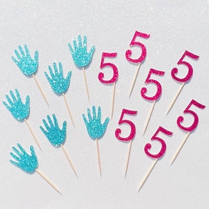 Number 5 Cupcake Topper, Glitter Number 5 Birthday Topper, Number 5 ...