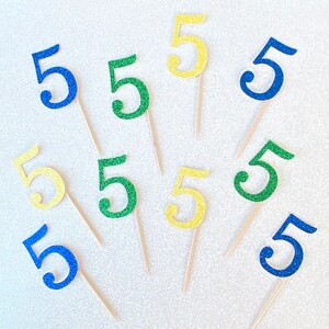 Number 5 Cupcake Topper Glitter Number 5 Birthday Topper - Etsy