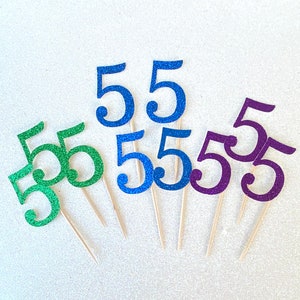 Number 5 Cupcake Topper Glitter Number 5 Birthday Topper - Etsy