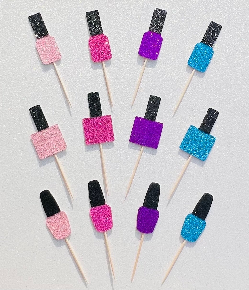 Nail Polish Cupcake Topper, Spa Day Birthday Party Cupcake Topper ...
