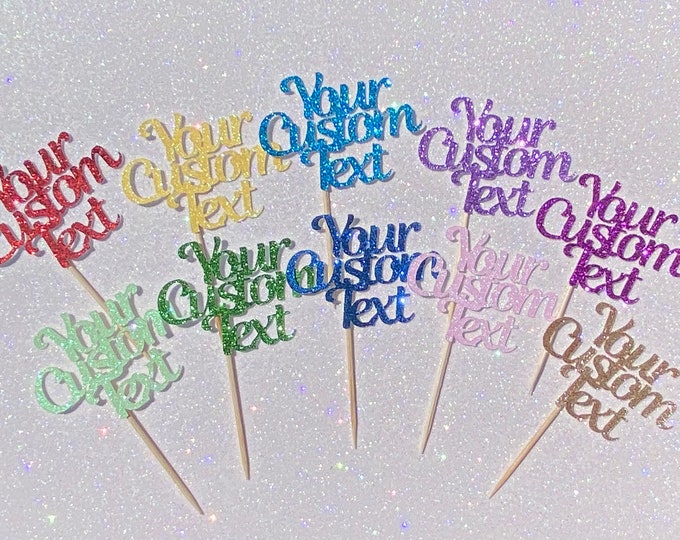 Custom Modern Flags Modern Minimalistic Personalized Cupcake Flags With ...
