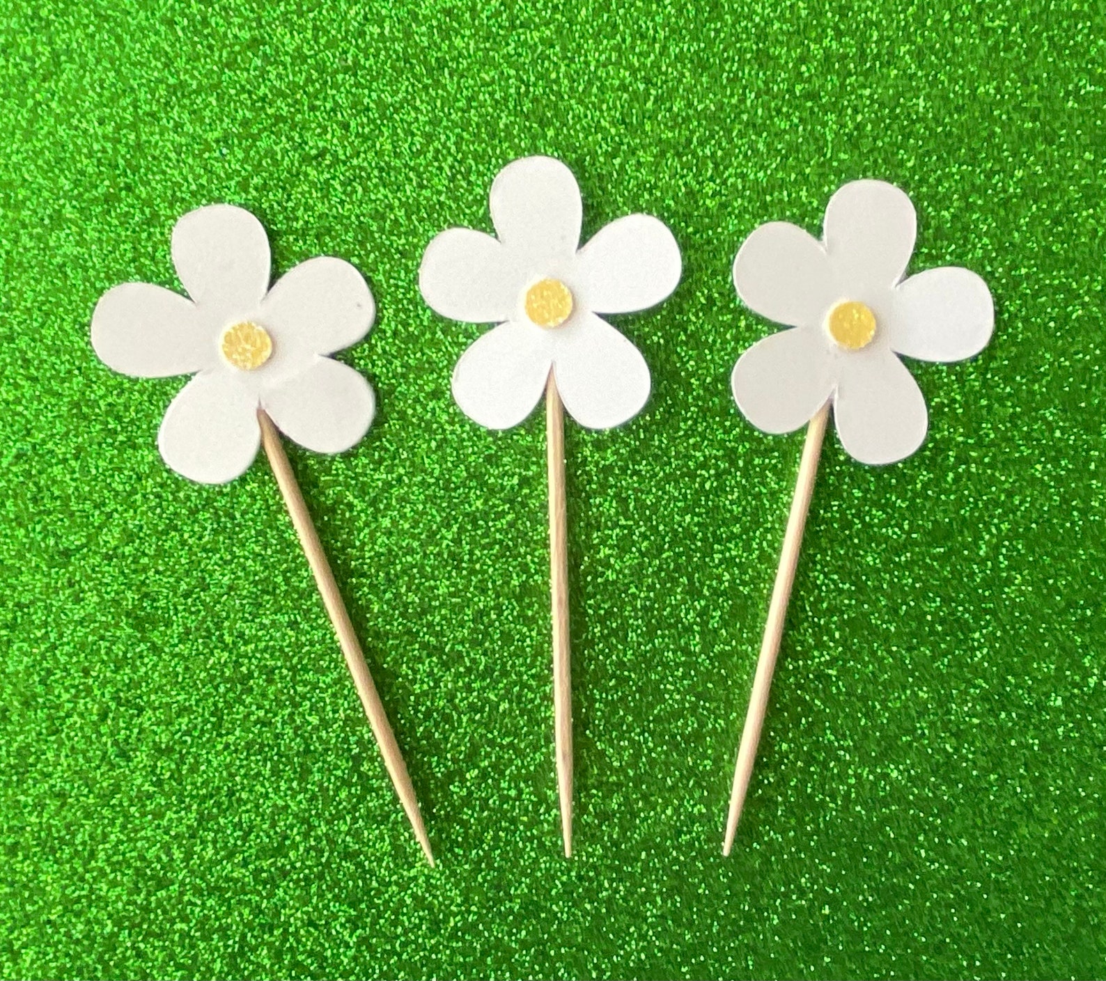 Daisy Flower Cupcake Toppers Spring Flower Cupcake Toppers | Etsy