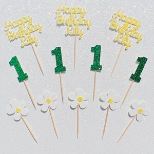 Number 1 Birthday Cupcake Toppers, Number One Toppers, 1st Birthday ...