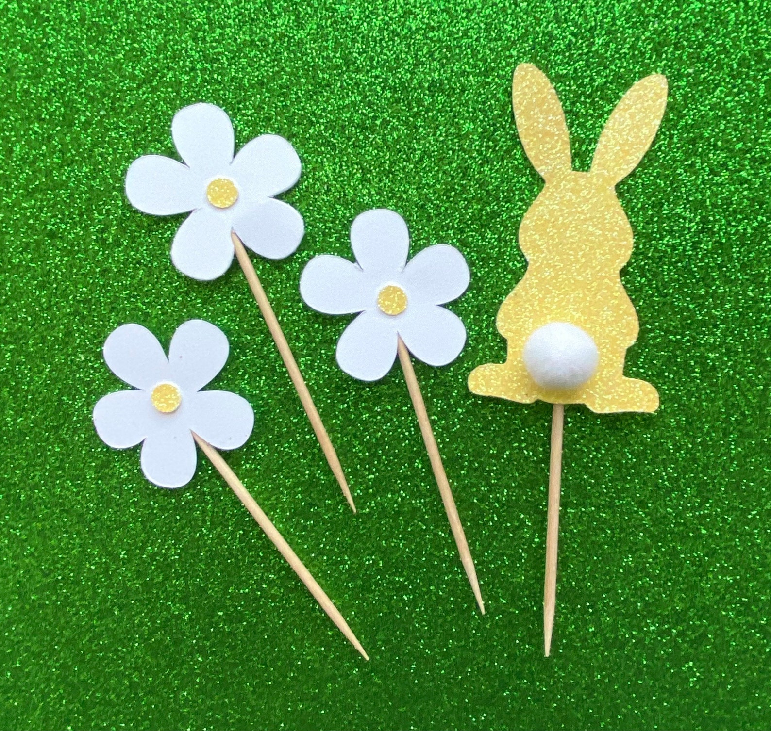 Daisy Flower Cupcake Toppers Spring Flower Cupcake Toppers - Etsy