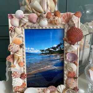 Custom Seashell Beach 4 X 6 Frame, Beach Frame Home Decor, Shell Photo ...