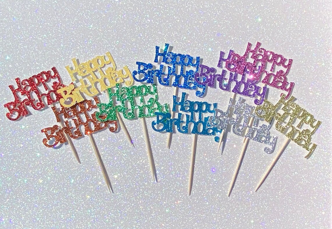 Happy Birthday Cupcake Toppers Birthday Cupcake Toppers - Etsy