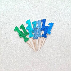 Number 1 Birthday Cupcake Toppers Number One Toppers 1st - Etsy