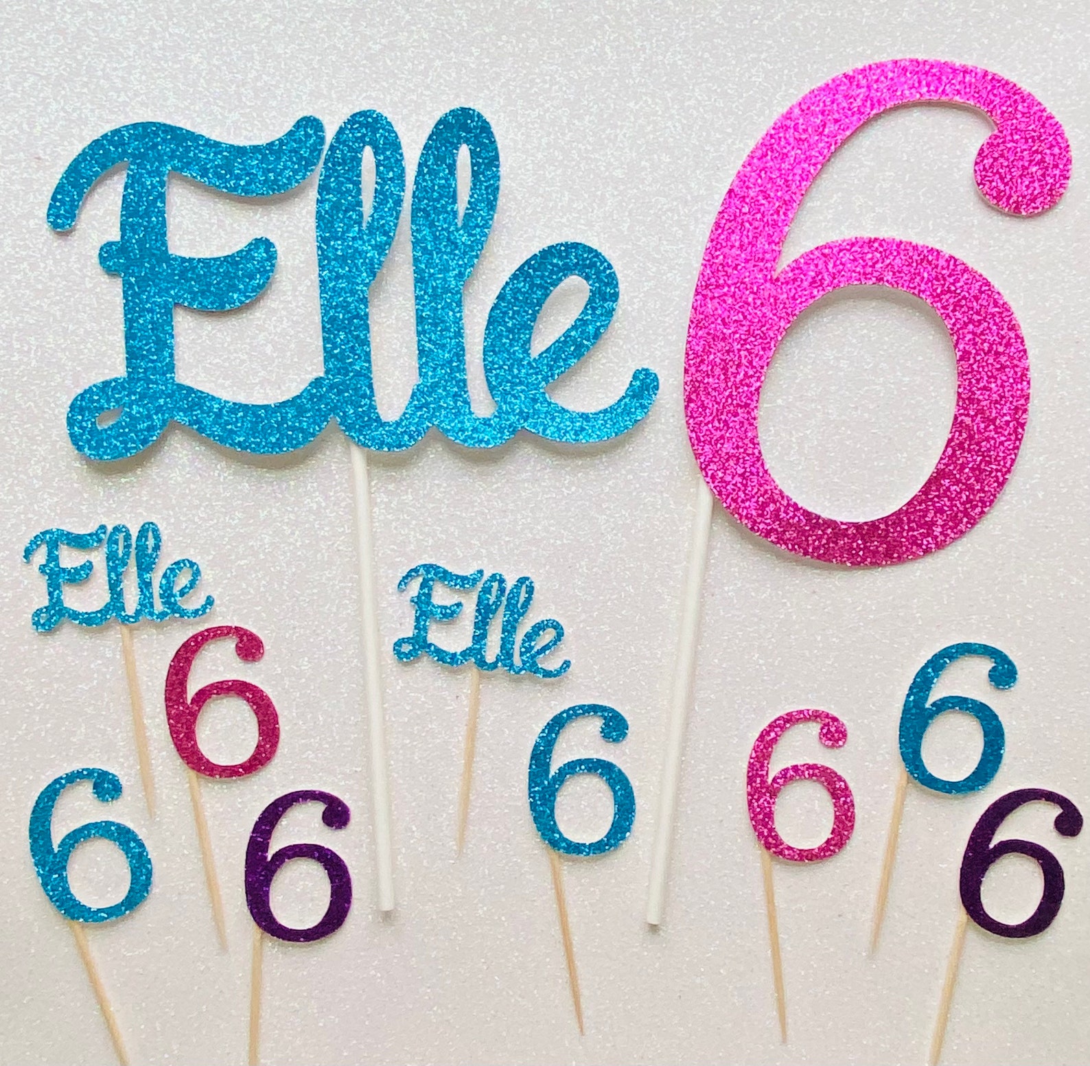 Number 6 Cupcake Topper Glitter Number 6 Birthday Topper - Etsy