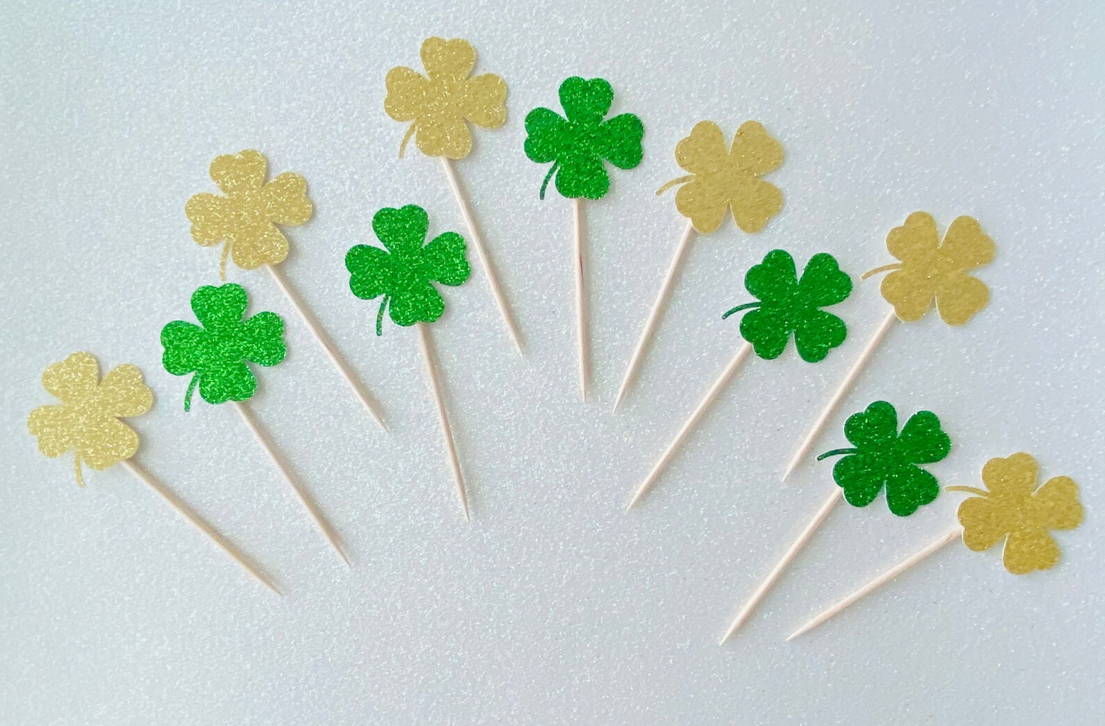 Shamrock Cupcake Toppers 4 Leaf Clover Cupcake Toppers | Etsy