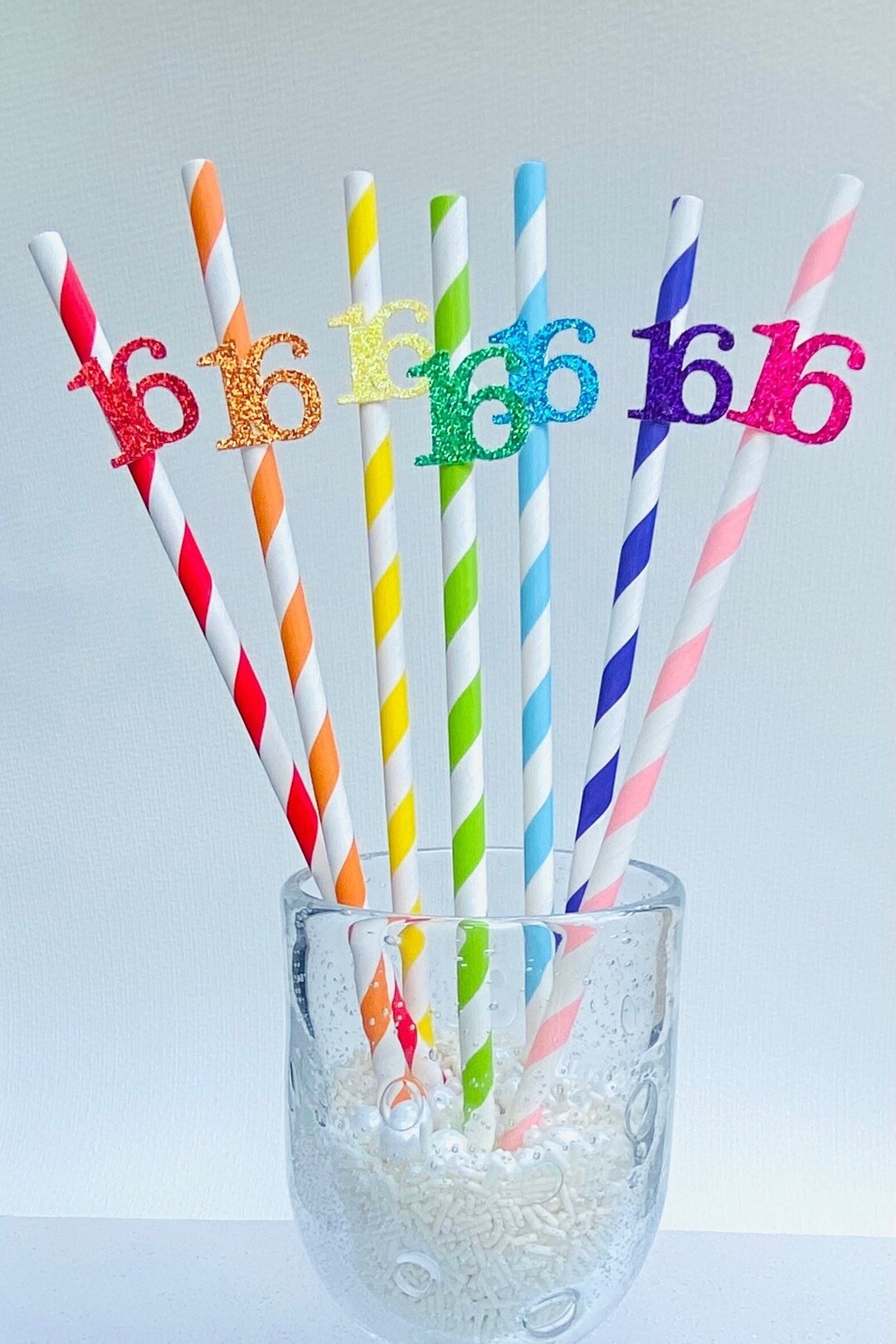 Sweet 16 Paper Party Straws, Happy Sweet 16 Decor, Custom Sweet 16 ...