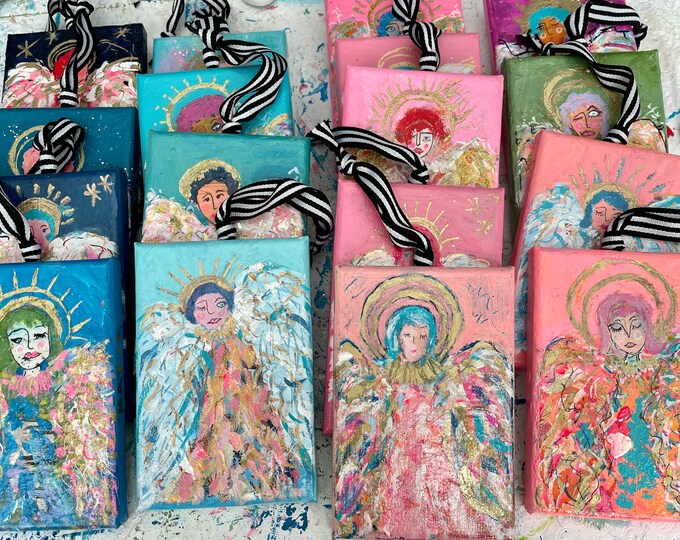 2024 Abstract ANGEL Portraits , Original Acrylic & Mixed Media ...
