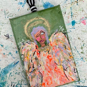2024 Abstract ANGEL Portraits , Original Acrylic & Mixed Media ...