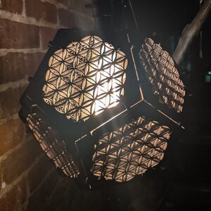 Sacred Geometry Lamp, Geometric Pendant Lamp, Dodecahedron, Flower of ...