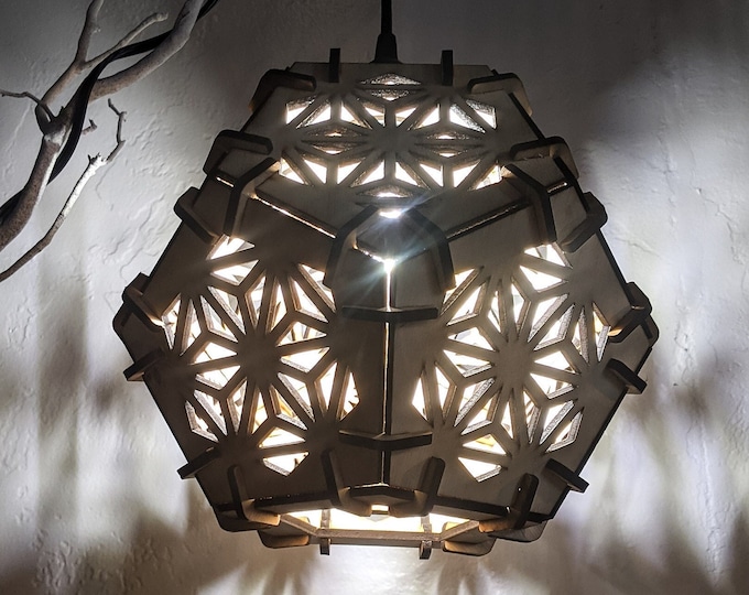 New Sacred Geometry Lamp, Geometric Pendant Lamp Dodecahedron Asanoha ...
