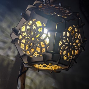Sacred Geometry Lamp, Mandala Pendant Lamp Home Décor, Dodecahedron ...