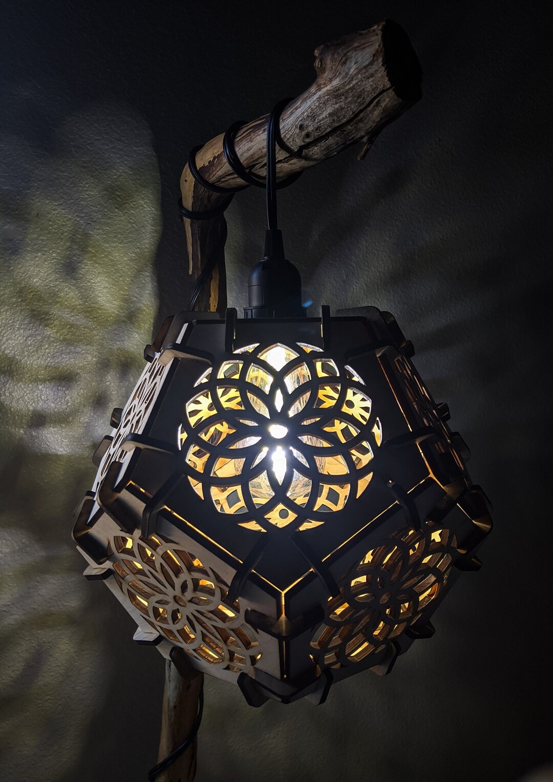 Sacred Geometry Lamp, Mandala Pendant Lamp Home Décor, Dodecahedron ...