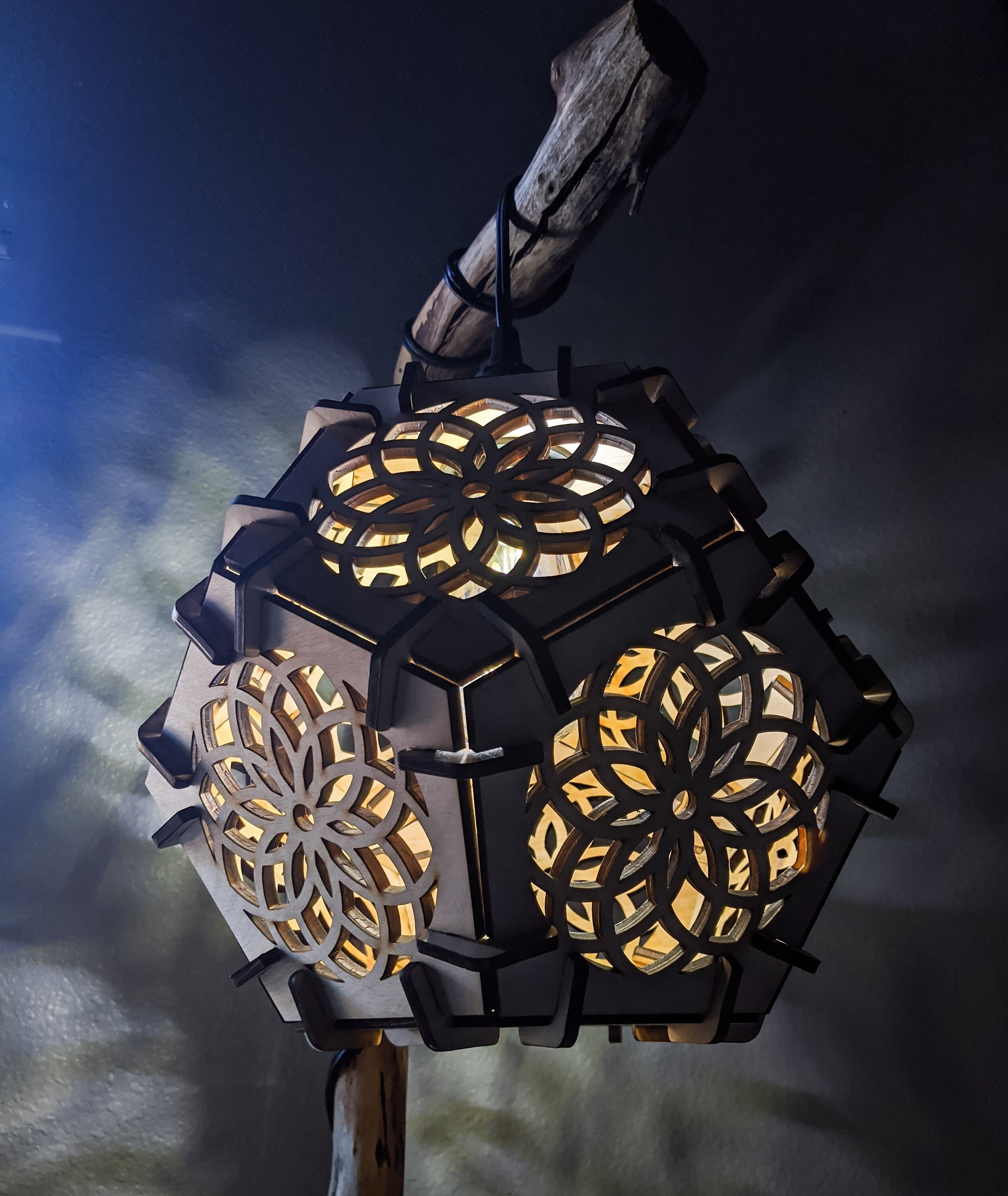 Sacred Geometry Lamp, Mandala Pendant Lamp Home Décor, Dodecahedron ...
