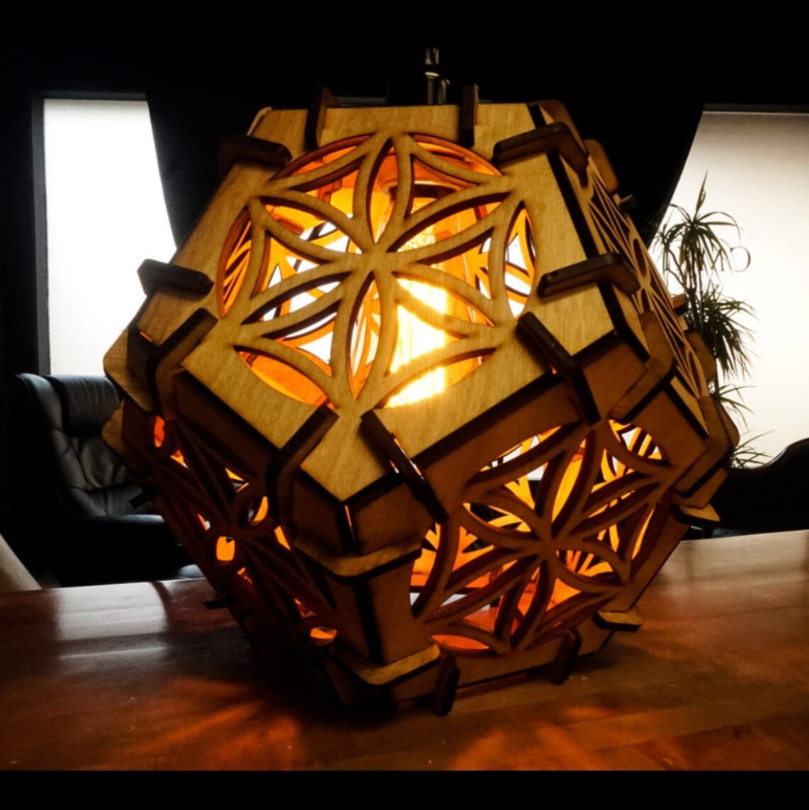 Sacred Geometry Lamp- Geometric Pendant Lamp- Dodecahedron, Home Décor ...
